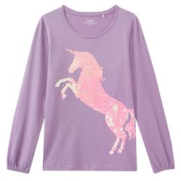 Yigga M&auml;dchen Langarmshirt mit Wendepailletten