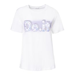 Influencer T-Shirt 'Do-It' Damen Gr&ouml;&szlig;e L helllila / silber / wei&szlig;
