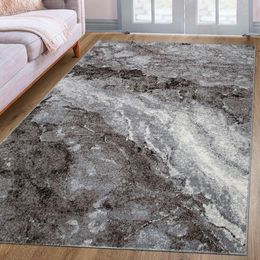 Teppich my home "Sonnenhang" Gr. 7, grau, B:240cm H:9mm L:320cm, Kunstfaser, Teppiche, mit besonders weichem Flor, Kurzflor, modernes Marmor Design