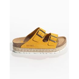 BAYTON Leder-Pantoletten "Alcee" in Gelb - 70% | Größe 37 | Damen-pantoletten