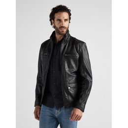 Lederjacke JCC "402293", Herren, Gr. 48, schwarz, Oberstoff: 100% Lammleder / Futter. 100% Polyester, mit Knopf, Jacken