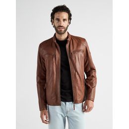 Lederjacke JCC "Macadam", Herren, Gr. M, braun (schwarz cognac), Obermaterial: 100% Leder Lamm; Futter: 100% Baumwolle; Ärmelfutter: 100% Polyester, Jacken