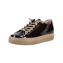 Sneaker Paul Green "Paul Green Sneaker Leder", Damen, Gr. 37,5, braun (braun lack), Leder, Schuhe Sneaker