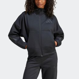 Kapuzensweatshirt adidas Sportswear "W Z.N.E. FZ", Damen, Gr. S, schwarz, Obermaterial: 57% Polyester, 43% Baumwolle, Sportlich, Sweatshirts
