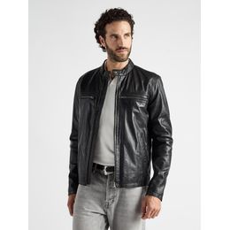 Lederjacke JCC "31024031", Herren, Gr. 48, schwarz, Obermaterial: 100% Lammleder; Innenfutter: 100% Baumwolle; Ärmelfutter: 100% Polyester, Jacken