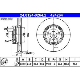 ATE Bremsscheibe vorne rechts links belüftet 330,0mm für TOYOTA BMW 34116860907 43512-WAA01 34106880072 24.0124-0264.2