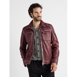 Bikerjacke JCC "31020345", Herren, Gr. 48, rot, Obermaterial: 100% Lammleder; Futter: 100% Baumwolle; Ärmelfutter: 100% Polyester, Jacken