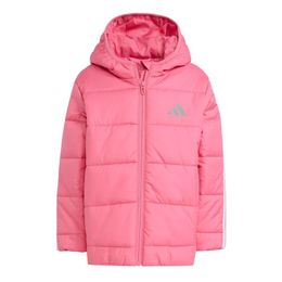 adidas Sportswear Sportjacke 'Essentials' Jungen Größe 128 silbergrau / rosa / weiß