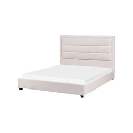 Beliani Doppelbett ROUEN in Beige/Schwarz - (W) 148 x (H) 111 x (L) 214 cm | Gr.: onesize