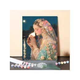 ARTNANAS DIY Malen nach Zahlen Set-"Mondseele" | Gr.: 40x50cm mit Keilrahmen nicht ges