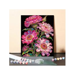 ARTNANAS DIY Malen nach Zahlen Set-"Glanz der Bl&uuml;ten" | Gr.: 40x50 mit Rahmen