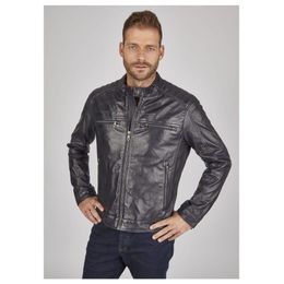 Bugatti Lederjacke BUAMADEO in Dunkelblau | Gr.: 54