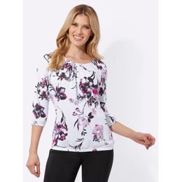 Sieh an! 3/4-Arm-Shirt in wei&szlig;-magenta-bedruckt | Gr.: 54