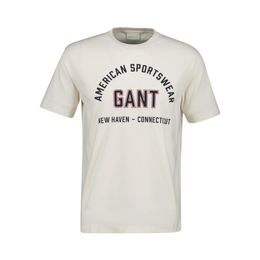 T-Shirt Gant "PRINTED GRAPHIC", Herren, Gr. L, cream, Jersey, Obermaterial: 100% Baumwolle, Rundhals, Shirts T-Shirt, Regular Fit, Rundhals