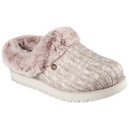 Pantoffel Skechers "KEEPSAKES - ICE ANGEL", Damen, Gr. 36, beige, Textil, Schuhe, Hausschuh in Strick-Optik