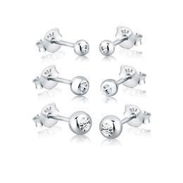 Elli Damen Ohrring-Set &raquo;Set Wei&szlig; 925 Sterling Silber, mit Kristallen von Swarovski &laquo; wei&szlig;