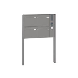 Renz Basic B freistehende Briefkastenanlage mit Sprechfeld 4-fach