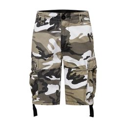 Brandit Shorts Herren Gr&ouml;&szlig;e 35/36 grau / taupe / wei&szlig;