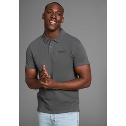 Poloshirt Bruno Banani, Herren, Gr. L (52/54), grau (anthrazit), Slub, Obermaterial: 100% Baumwolle, slim fit, Shirts Poloshirt, Poloshirt in schmaler Passform, Topseller