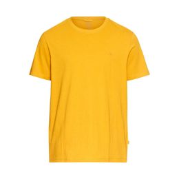 T-Shirt Camel Active, Damen, Gr. XXL, gelb (sunflower), Jersey, Obermaterial: 100% Baumwolle, bestickt, unifarben, normal h&uuml;ftbedeckend, Rundhals, Shirts T-Shirt, mit Logo-Stickerei