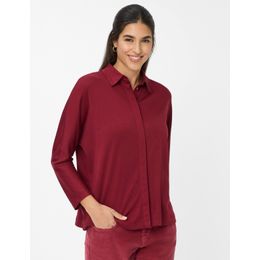 Poloshirt Brax "Style CELIA M", Damen, Gr. 46, rot (dunkelrot), 50% Modal, 50% Baumwolle, Shirts