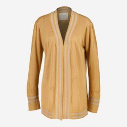 Goldfarbene offene Strickjacke