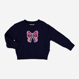 Billieblush Dunkelblauer Pullover mit Schleifenaufnäher