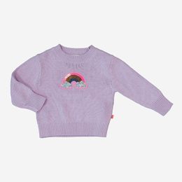 Billieblush Lilafarbener Pullover mit Regenbogen-Aufnäher