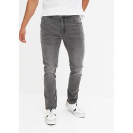 bonprix Slim-Fit-Jeans Straight, grau, mit Baumwolle