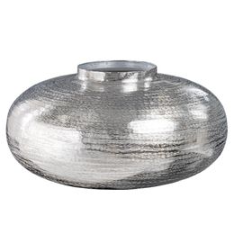 Riess Ambiente riess-ambiente Vase ABSTRACT ORIENT - modern Deko 35cm silber rund Metall Hammerschlag-Design