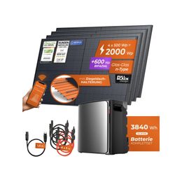 Solarway&reg; Balkonkraftwerk 2000Wp / 800W mit 3,8 kWh EcoFlow STREAM Ultra X Speicher &ndash; Komplettset mit 500W Solarmodulen, Wechselrichter & Zubeh&ouml;r &ndash; steckerfertige Mini-Solaranlage f&uuml;r die Steckdose