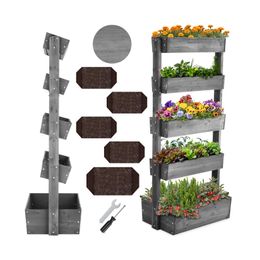 TecTake&reg; Vertikalbeet, 5 Etagen, die oberen 4 mit Schr&auml;gstellfunktion, wetterfest und standsicher, inklusive Pflanzvlies, 81 x 52 x 180 cm