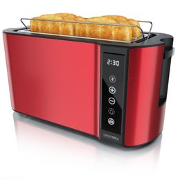 arendo Toaster 4-Scheiben, W&auml;rmeisoliertes Doppelwandgeh&auml;use, Display Restzeitanzeige 2 lange Schlitze, f&uuml;r 4 Scheiben, 1500 W, Langschlitz