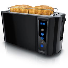arendo Toaster, Edelstahl, mit Br&ouml;tchenaufsatz, Display & Touch, w&auml;rmeisoliert, verschiedene Schlitze