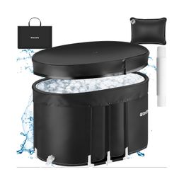 TecTake&reg; Eisbadewanne, faltbar, mit 3-facher Isolierung, Wasserablass im Innenboden, Ablaufhahn au&szlig;en, inkl. Tragetasche und Wasserkissen