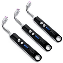Brandson 3x Feuerzeug elektrisch, Lichtbogen Stabfeuerzeug USB aufladbar, Kerzenanz&uuml;nder f&uuml;r K&uuml;che, Kerzen, Gasherde, Grill, Kamin