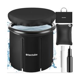 TecTake&reg; Eisbadetonne, faltbar, mit 3-facher Isolierung, zentraler Wasserablass und Ablaufhahn, inkl. Tragetasche, Pumpe und Wasserkissen