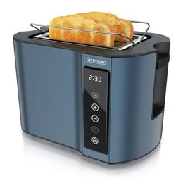arendo Toaster W&auml;rmeisoliertes Doppelwandgeh&auml;use, Display mit Restzeitanzeige, 2 kurze Schlitze, f&uuml;r 2 Scheiben, 800 W, Touchpanel, Br&ouml;tchenaufsatz, 7 Br&auml;unungsgrade, Brotscheibenzentrierung