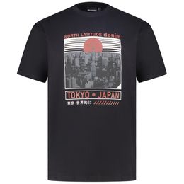 Große Größen North T-Shirt mit Motiv-Print Farbe schwarz Größe: 6XL