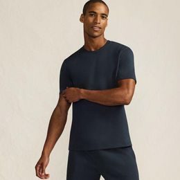 LANDS' END Deluxe Soft T-Shirt, Herren,  Blau, Baumwolle/Polyester/Baumwoll-Mischung, by Lands' End