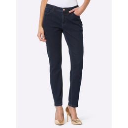 WITT Damen 5-Pocket-Jeans im edlen Material-Mix, dark blue, Gr&ouml;&szlig;e 18