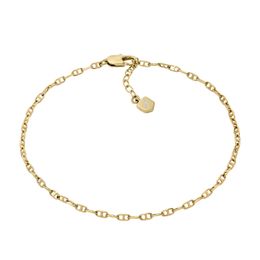 Fußkette Fossil "Schmuck Metall Körperschmuck HERITAGE", gold (gelbgoldfarben), Fußketten, Metall