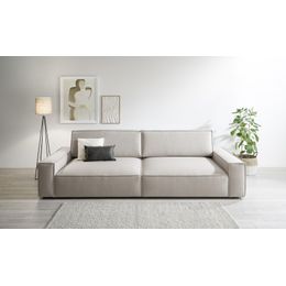 Big-Sofa Home Affaire "NEU: SHERWOOD XXL, Big-Sofa (316cm), extra tiefe Sitzfl&auml;che 95 cm", beige (hellbeige), B:316cm H:90cm T:135cm, 100% Polyester, Sofas, Big-Sofa, bequemer Sitzkomfort, Cord u. Leinenoptik, Kedernaht, Topseller