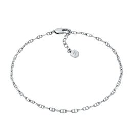 Fußkette Fossil "Schmuck Metall Körperschmuck HERITAGE", grau (metallfarben), Fußketten, Metall