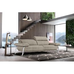 2,5-Sitzer Egoitaliano "Anais, Designsofa mit erstklassigem Sitzkomfort, Fu&szlig;farbe chrom", grau (opal grau), Sofas, B/H/T: 232cm x 74cm x 106cm, Luxus-Microfaser Lederoptik, Luxus-Micofaser Lederoptik (100% Polyester) ist ein neues technisches Gewebe mit einem visuellen und taktilen Aspekt, der dem Nubuk sehr nahe kommt, mit innovativen Eigenschaften. Seine au&szlig;erordentliche Weichheit kommt von eine