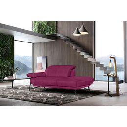 Ottomane Egoitaliano "Anais, erstklassiges Designsofa, Breite 179 cm, Fu&szlig;farbe schattengrau", pink (fuchsia), Sofas, B/H/T: 179cm x 74cm x 106cm, Luxus-Microfaser, Ottomane rechts, Armlehne links, LEDER -Artikel BULL &ndash; Kat. B: Der Artikel BULL ist ein geschliffenes, pigmentiertes und behandeltes Rindsleder mit einer Dicke von 1, 3-1, 5 mm. Dieses Leder zeigt eine ziemlich weiche Hand mit einem hal