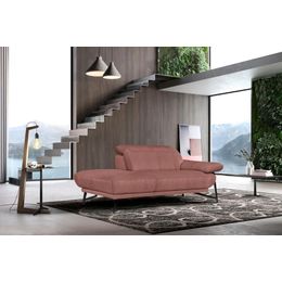 Ottomane Egoitaliano "Anais, erstklassiges Designsofa, Breite 179 cm, Fu&szlig;farbe schattengrau", braun (cedar wood), Sofas, B/H/T: 179cm x 74cm x 106cm, Luxus-Microfaser, Ottomane links, Armlehne rechts, LEDER -Artikel BULL &ndash; Kat. B: Der Artikel BULL ist ein geschliffenes, pigmentiertes und behandeltes Rindsleder mit einer Dicke von 1, 3-1, 5 mm. Dieses Leder zeigt eine ziemlich weiche Hand mit einem