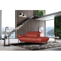 Ottomane Egoitaliano "Anais, erstklassiges Designsofa, Breite 179 cm, Fu&szlig;farbe schattengrau", rot (marsala), Sofas, B/H/T: 179cm x 74cm x 106cm, Leder BULL, Ottomane rechts, Armlehne links, LEDER -Artikel BULL &ndash; Kat. B: Der Artikel BULL ist ein geschliffenes, pigmentiertes und behandeltes Rindsleder mit einer Dicke von 1, 3-1, 5 mm. Dieses Leder zeigt eine ziemlich weiche Hand mit einem halb undur