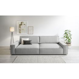 Big-Sofa Home Affaire "NEU: SHERWOOD XXL, Big-Sofa (316cm), extra tiefe Sitzfl&auml;che 95 cm", silber (silbergrau), B:316cm H:90cm T:135cm, 100% Polyester, Sofas, Big-Sofa, bequemer Sitzkomfort, Cord u. Leinenoptik, Kedernaht
