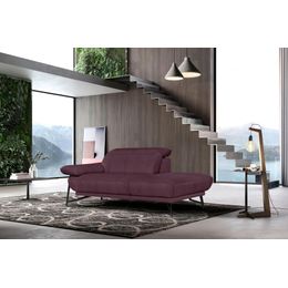Ottomane Egoitaliano "Anais, erstklassiges Designsofa, Breite 179 cm, Fu&szlig;farbe schattengrau", lila (plum), Sofas, Damen, B/H/T: 179cm x 74cm x 106cm, Luxus-Microfaser, Ottomane rechts, Armlehne links, LEDER -Artikel BULL &ndash; Kat. B: Der Artikel BULL ist ein geschliffenes, pigmentiertes und behandeltes Rindsleder mit einer Dicke von 1, 3-1, 5 mm. Dieses Leder zeigt eine ziemlich weiche Hand mit einem